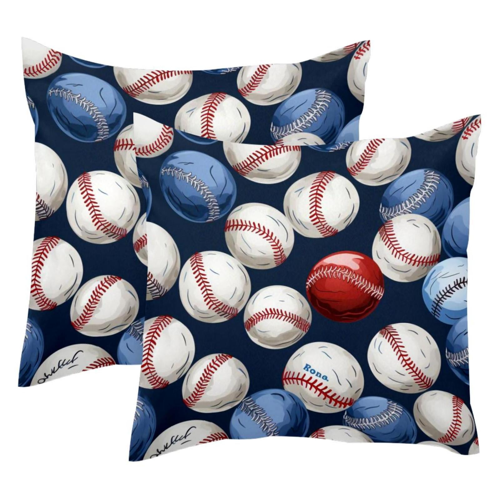 Baseball Pack of 2 Pillow Covers 18x18 Inch, Farmhouse Throw Pillow ...
