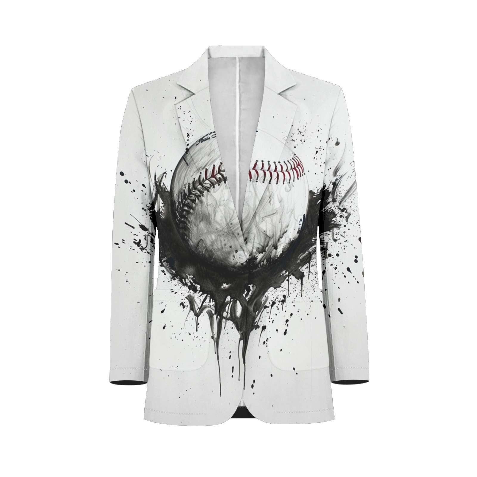 Baseball Paint Explosion Customized Men's Suits full man Shawl Collar ...