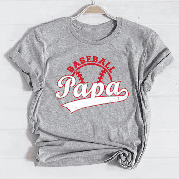 Baseball Papa Classic Script T-Shirt - Walmart.com