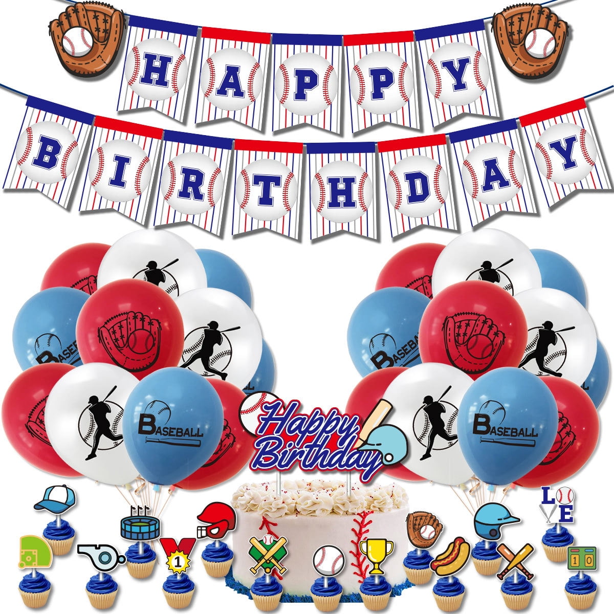 Baseball Party Decorations, Baseball Birthday Party Supplies Kit ...