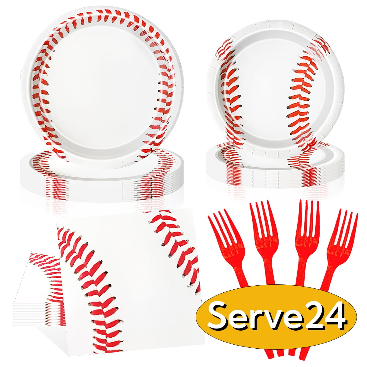 Baseball Party Plates Napkins Sports Birthday Party Supplies Disposable ...