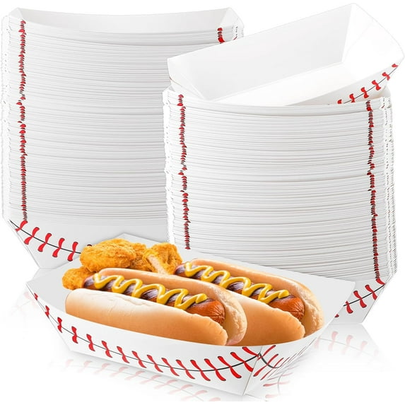 Baseball Party Supplies Paper Food Trays Disposable Serving Tray Nacho ...