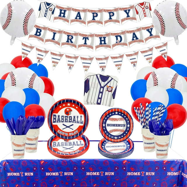 Baseball Themed Party Kit, Tableware & Decorations for 20, Includes ...