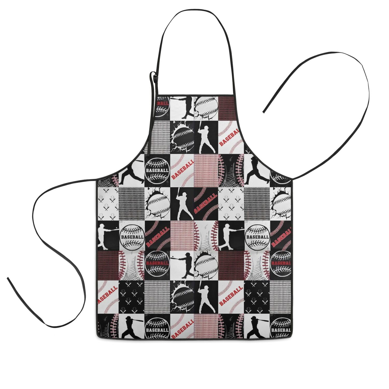 Baseball Patchwork Pattern Kids Aprons for Girls and Boys,Adjustable ...