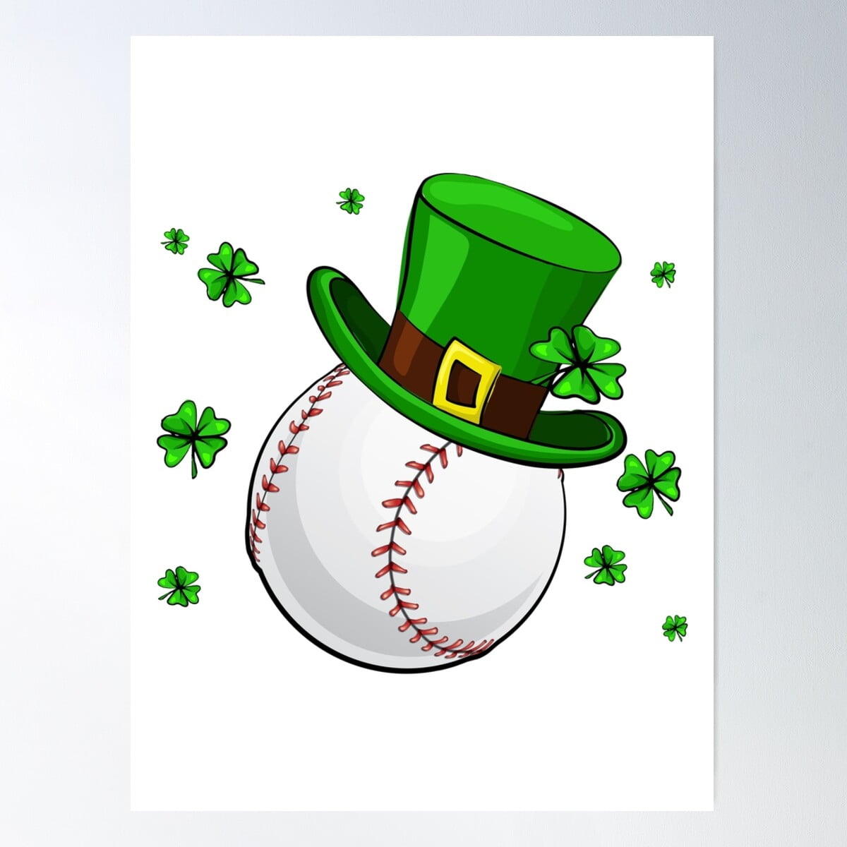 Baseball Patrick'S Day Hat Poster Wall Art, Modern Wall Decor For ...