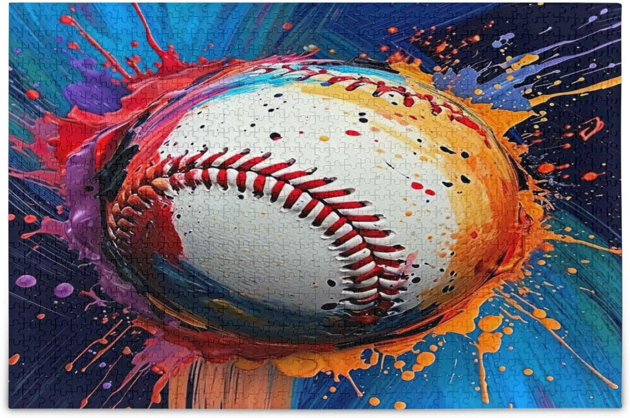 Baseball Pattern 1000 Piece Puzzle for Adults, Family Game Intellective ...