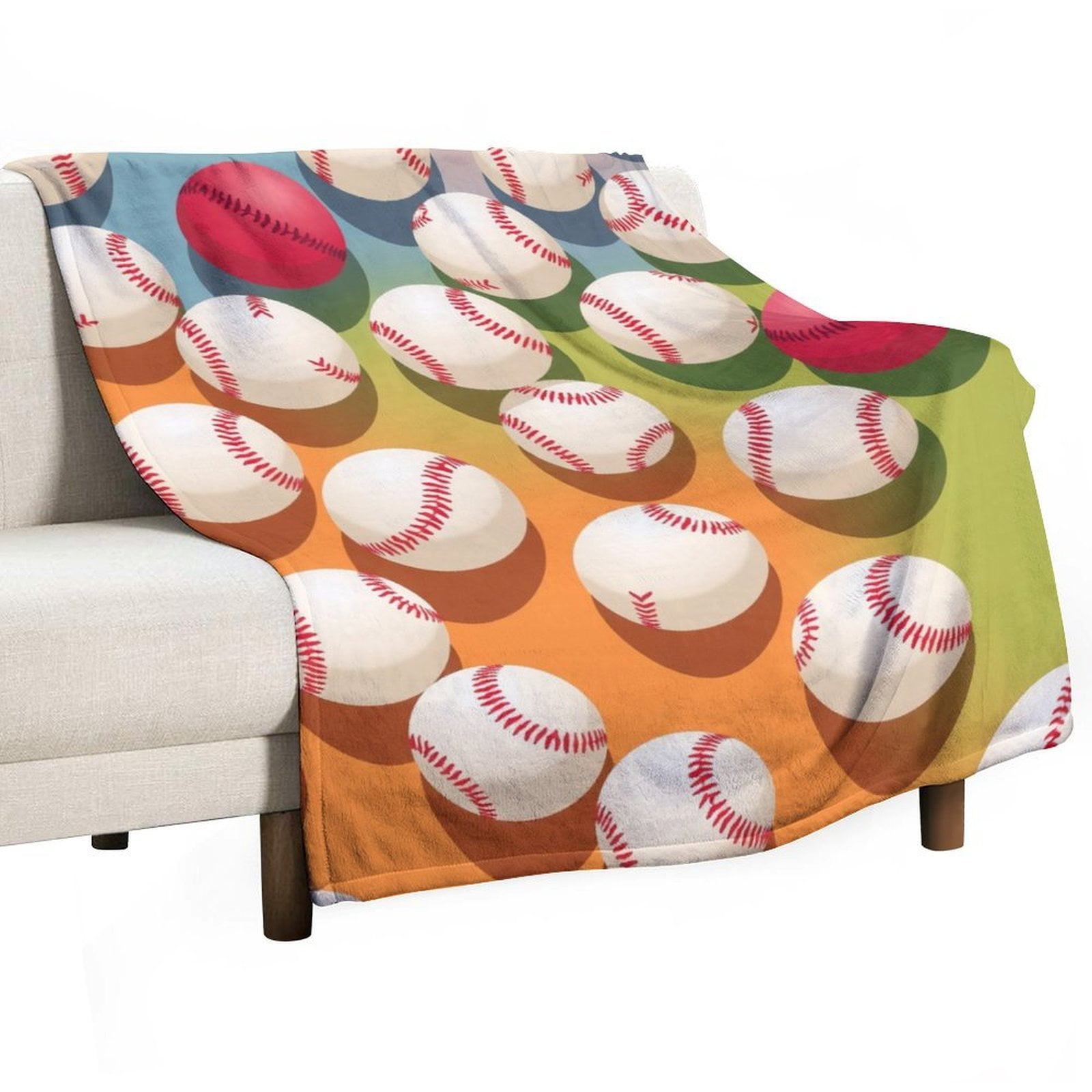 Baseball Pattern Background Soft Flannel Blanket for Beds Bedroom Sofa ...
