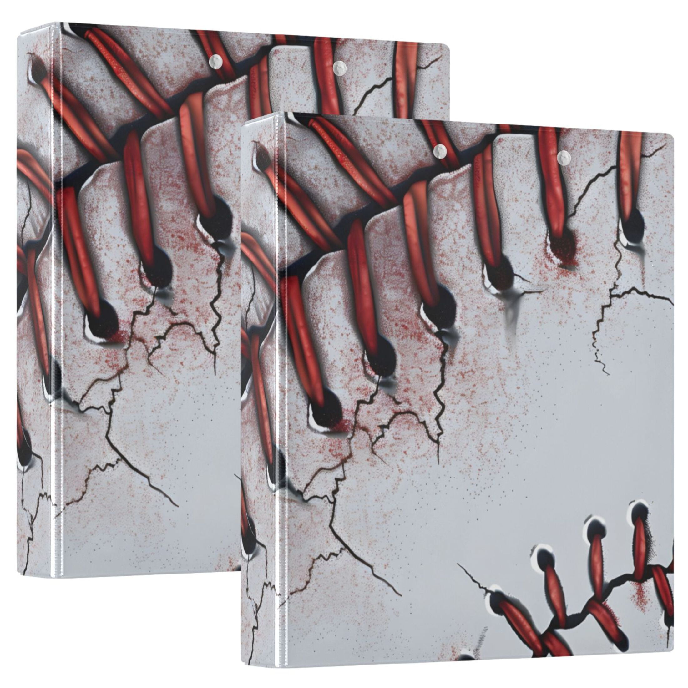 Baseball Pattern Hardcover 3 Ring Binder 1.5 inch Round Rings with ...