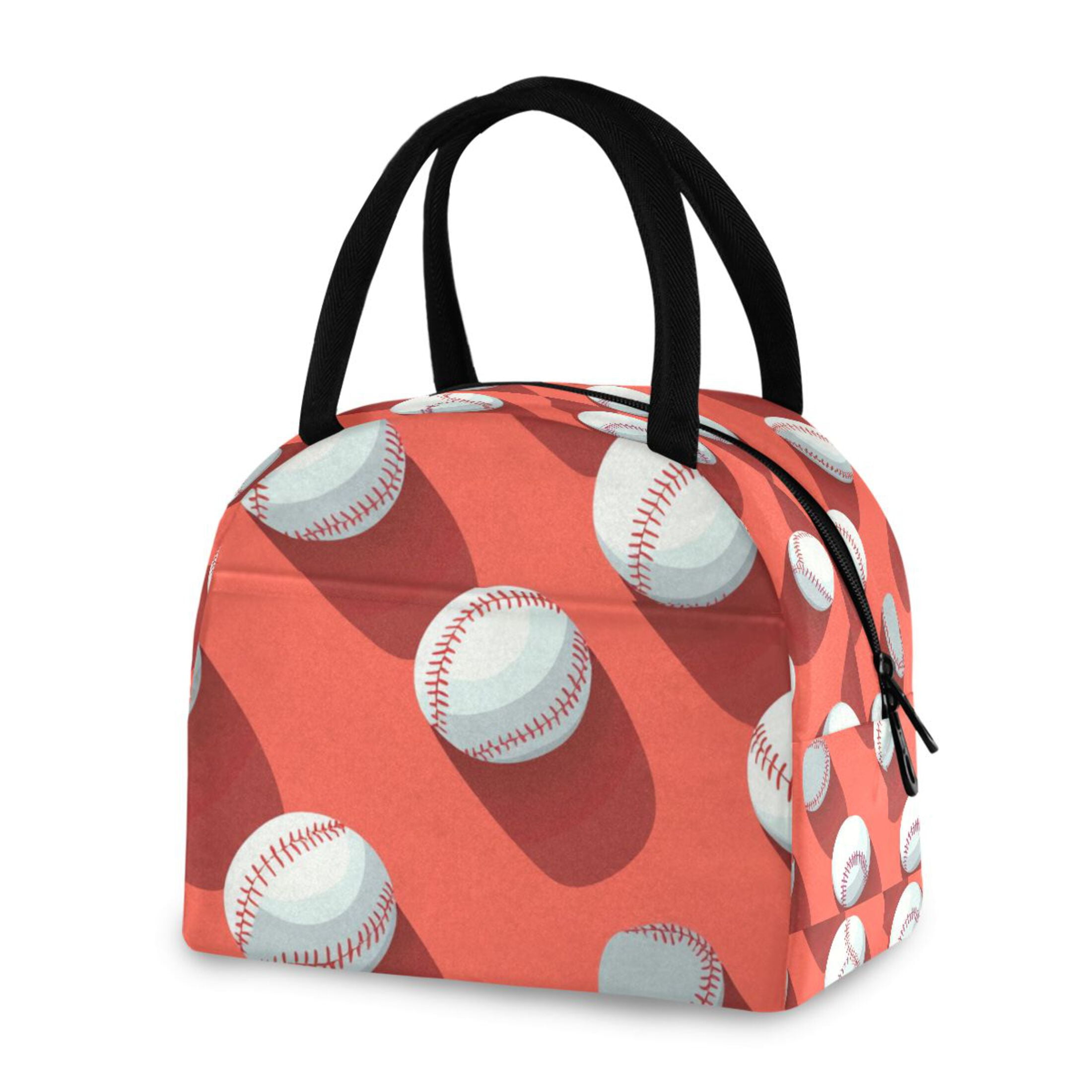 Baseball Pattern Insulated Lunch Bag for Women Portable Lunch Box for ...