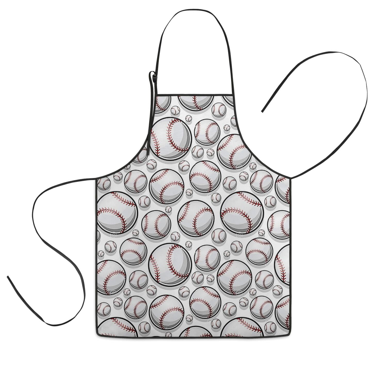 Baseball Pattern Kids Aprons for Girls and Boys,Adjustable Neck Strap ...