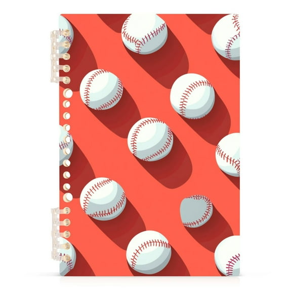 Baseball Pattern Lined Spiral Journal Notebook 60 Pages A5 College ...