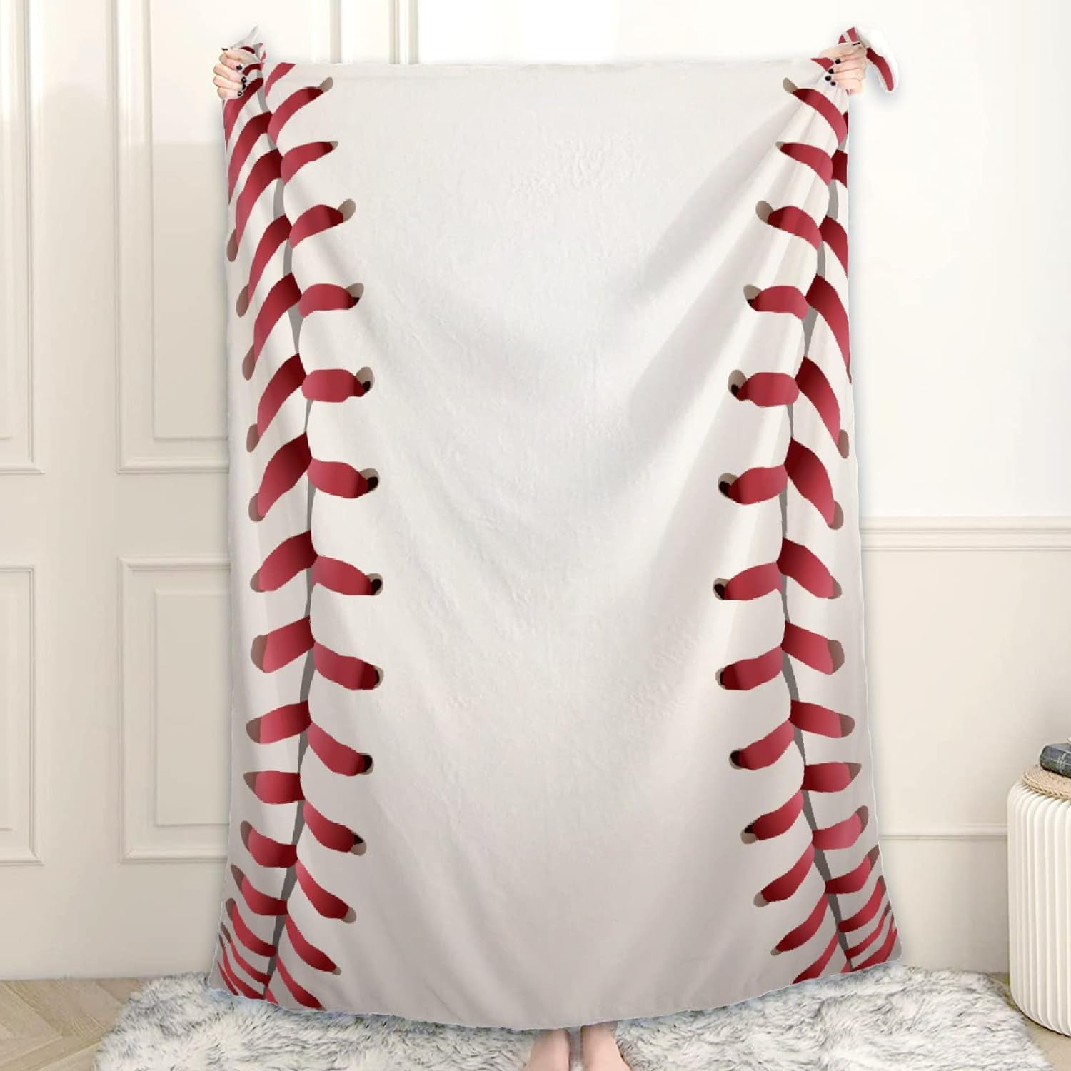 Baseball Pattern Super Soft Micro Fleece Blankets Quilt Plush Lightweight Dual-Sided Decorative ...