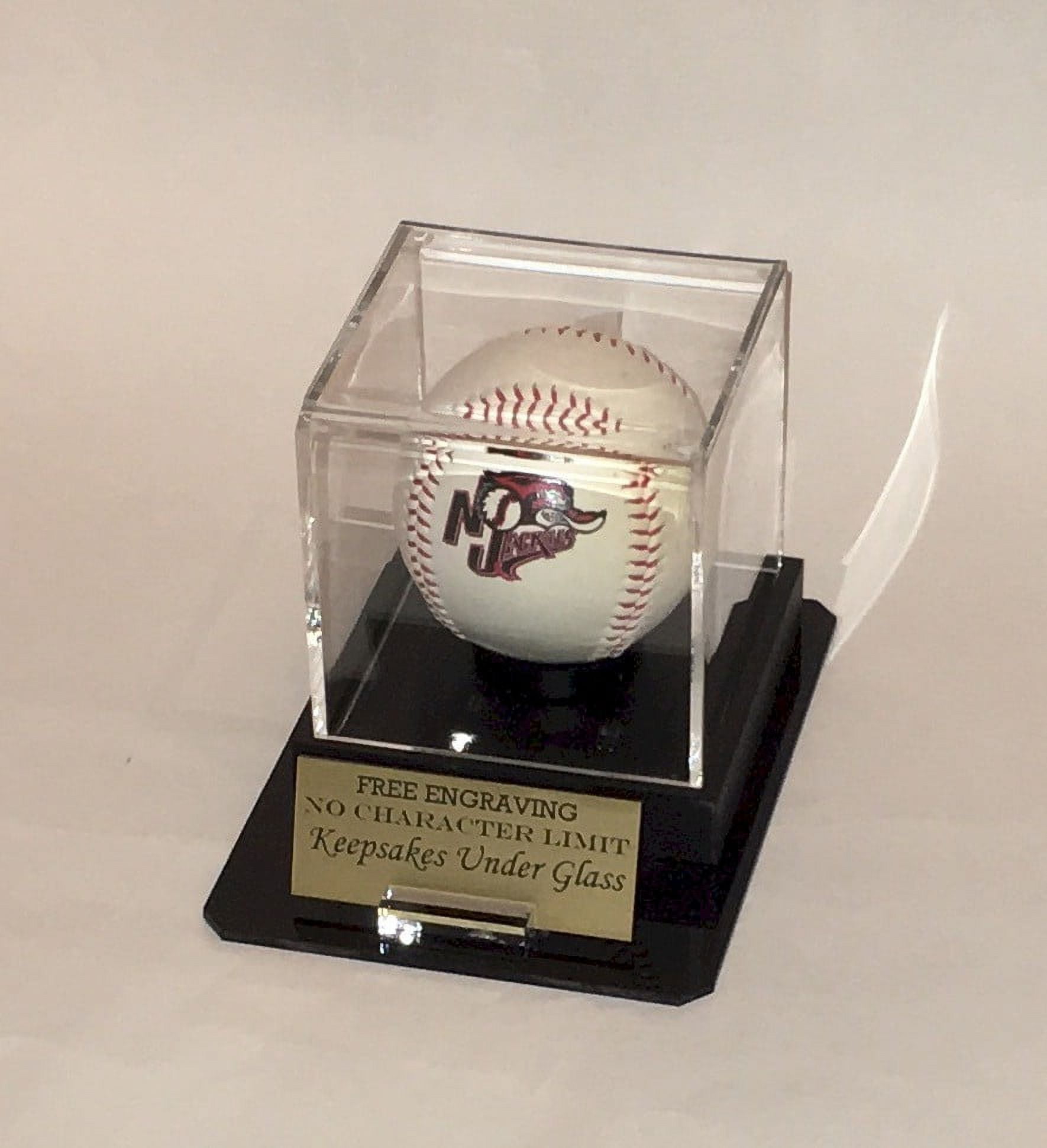 Baseball Personalized Acrylic Display Case - Holder with Octagon Base ...