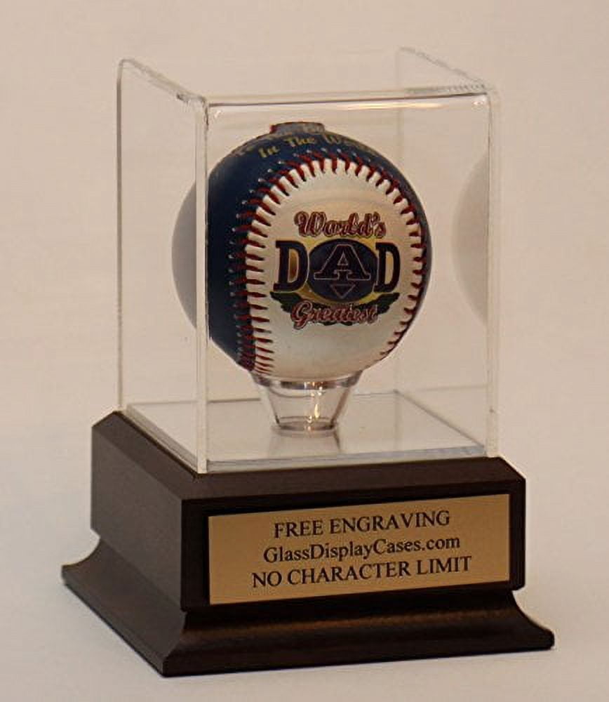 Baseball Personalized Acrylic Display Case with Cherry Finish Wood ...