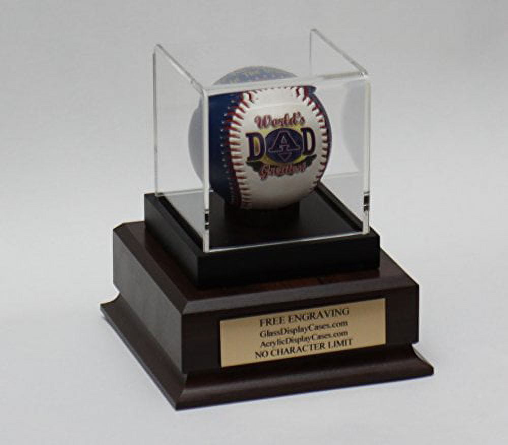 Baseball Personalized Acrylic Display Case with Custom Ball Stand and ...