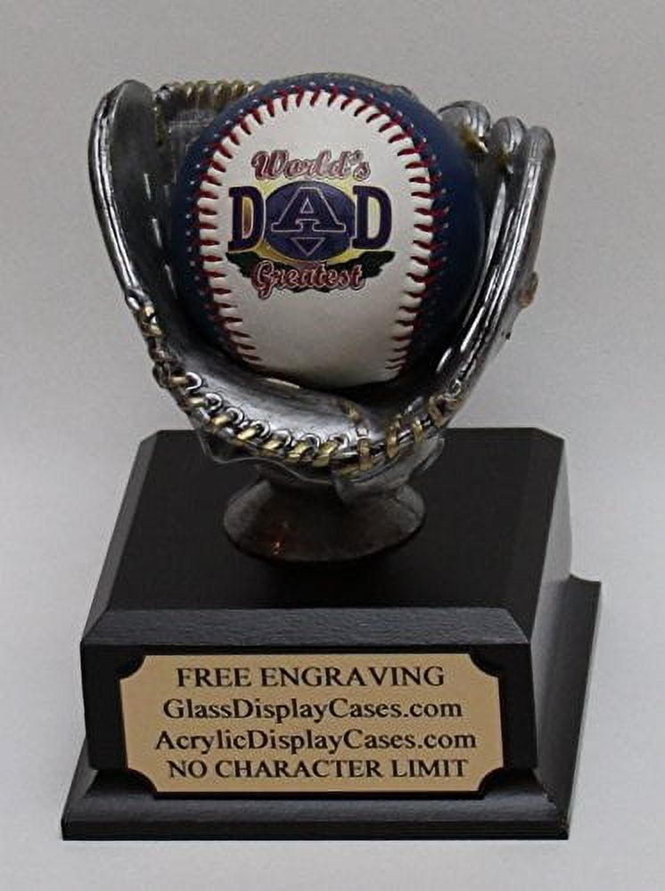 Baseball Personalized Display Stand With Silver & Gold Glove Ball ...
