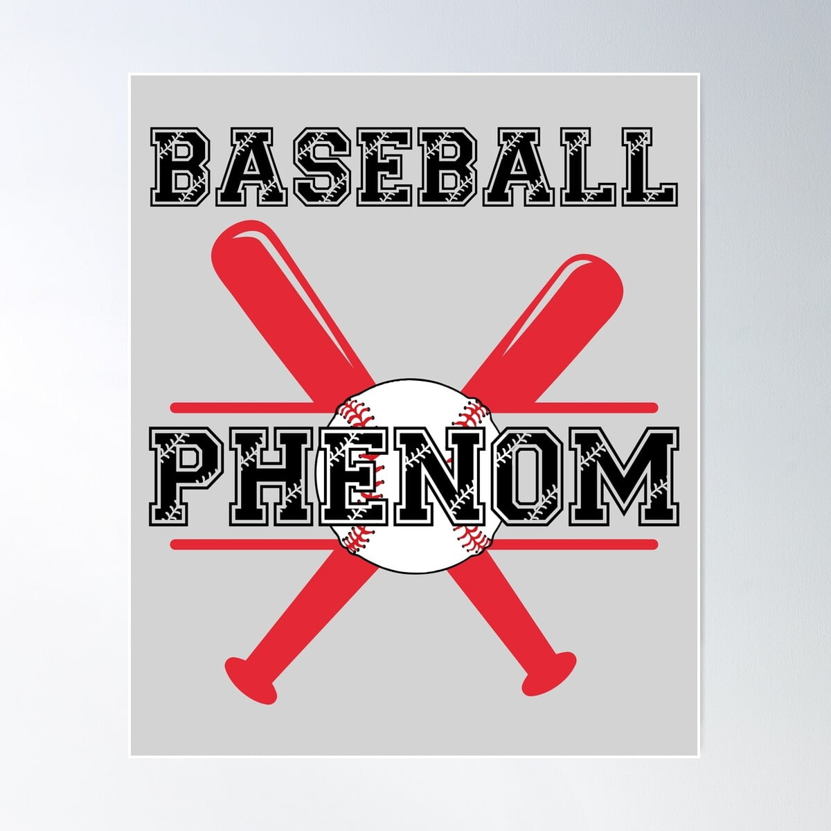 Baseball Phenom, Awesome Baseball Player Graphic Poster Wall Art ...