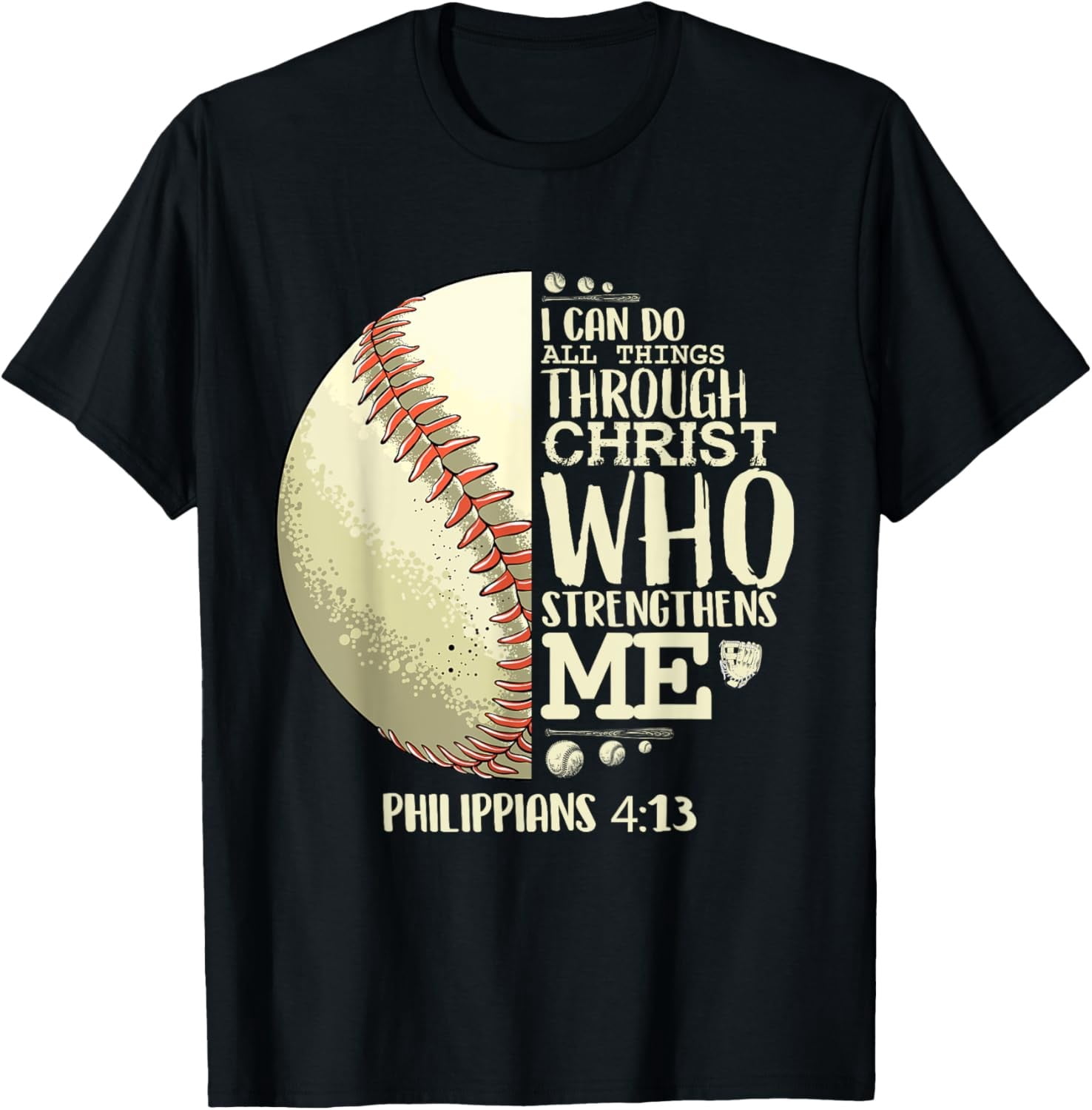 Baseball Philippians 4 13 Christian Religious Verse T-Shirt - Walmart.com