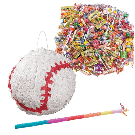 Fun Express Baseball Piñata Kit, 208 Pc, Includes Stick and Assorted ...