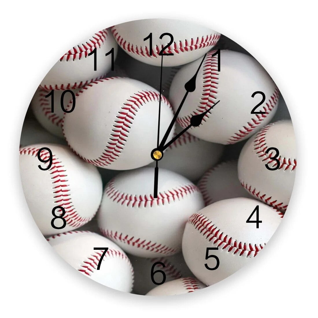 Baseball Pile Wall Clocks Brief Design Silent Home Cafe Office Wall ...
