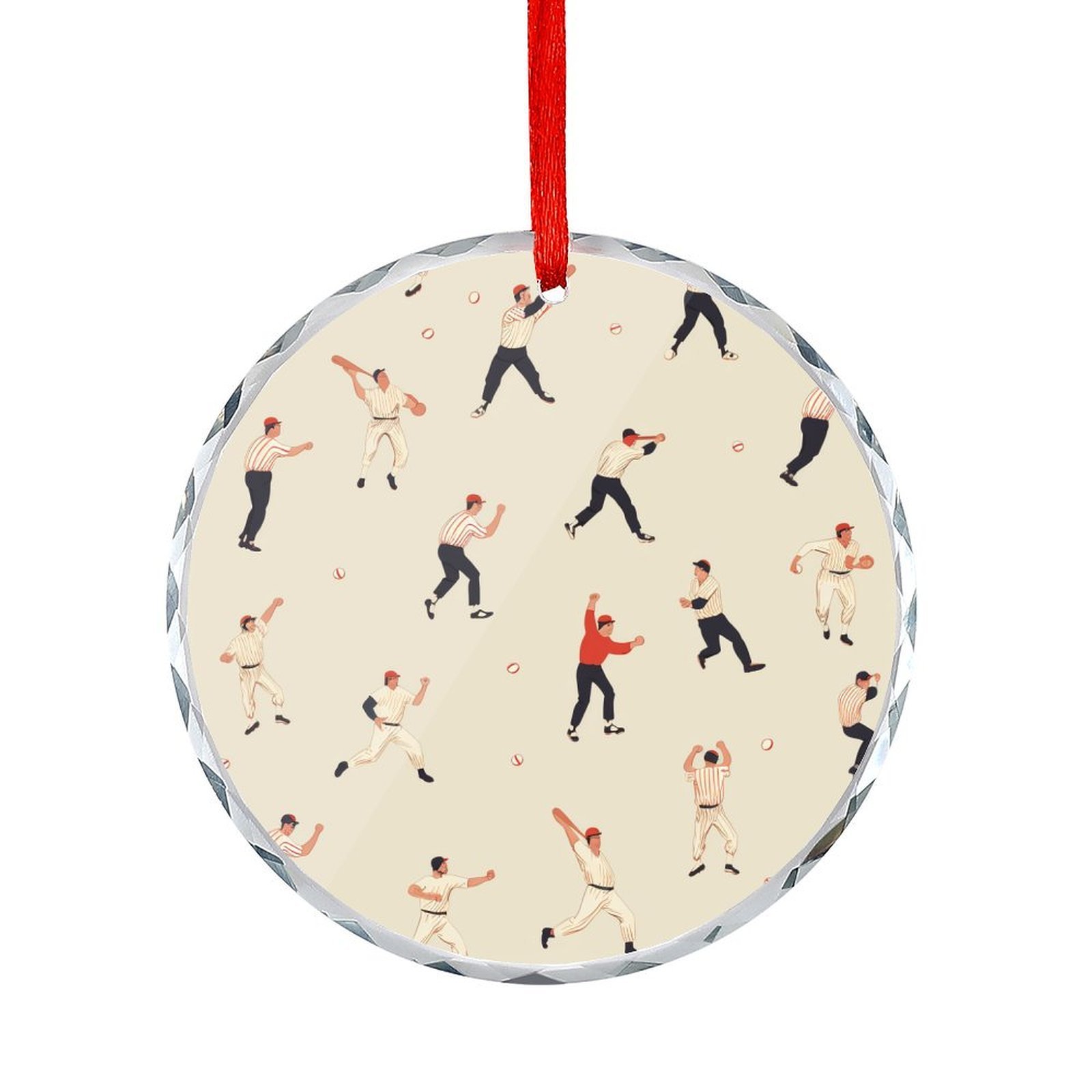 Baseball Pitcher Crystal Glass Ornament Baseball Lover Gifts Round ...