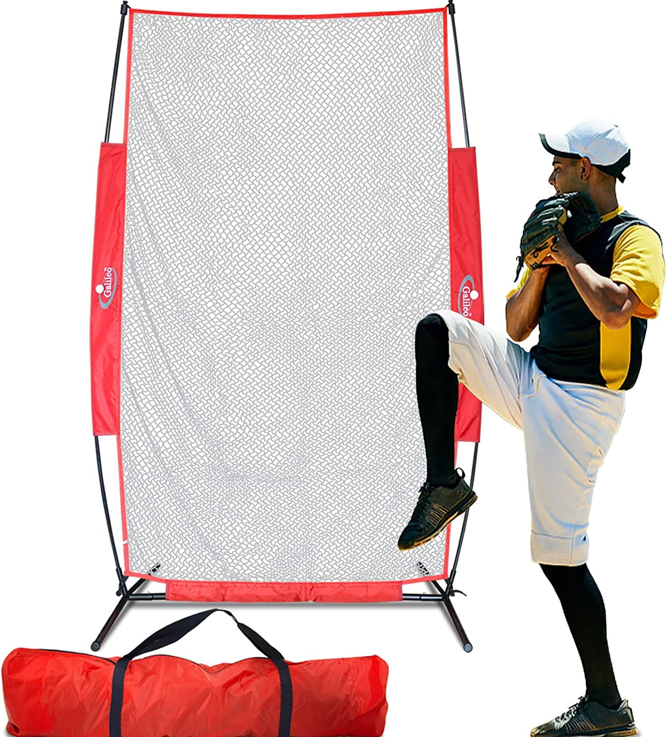 Baseball Pitcher Hitting Net Pitching Screen Outdoors Indoors 7'(H) x 4 ...