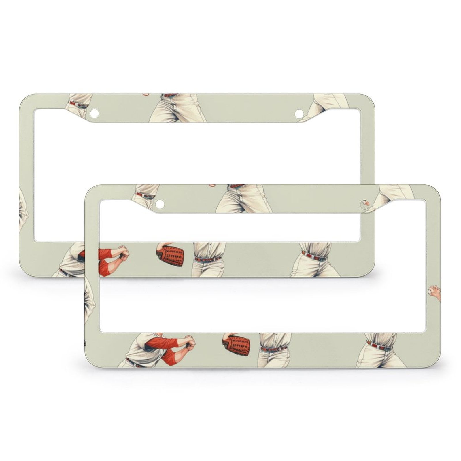 Baseball Pitcher License Plate Frames 2 Pack Unique Sports Souvenir ...