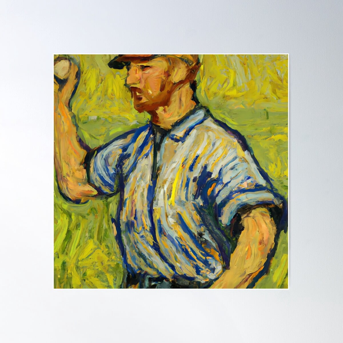 Baseball Pitcher Painting No: 2 Poster Wall Art, Modern Wall Decor For ...