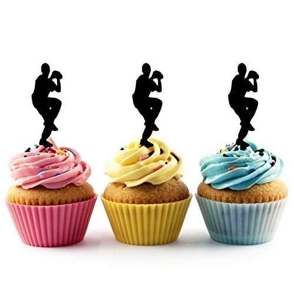 Baseball Pitcher Silhouette Acrylic Cupcake Toppers 12 pcs - Walmart.com