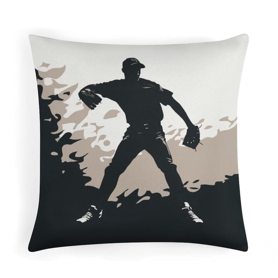 Baseball Pitcher Silhouette Pillows Cover 18"x18" Personalized Baseball ...