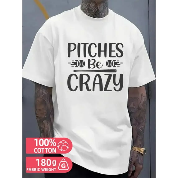 Baseball Pitches mens white 180G 100% Cotton t shirts For summer Fall ...