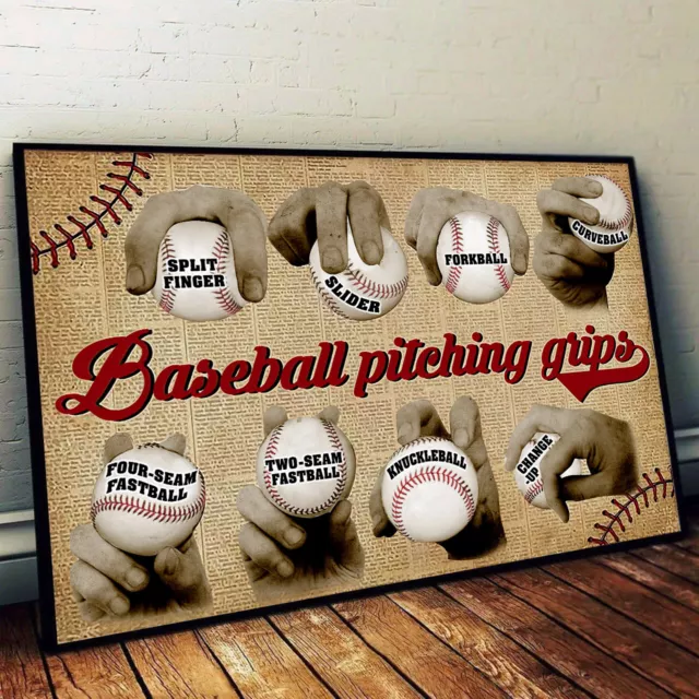 Baseball Pitching Grips Baseball Player Poster NO FRAMED POSTER, Home ...