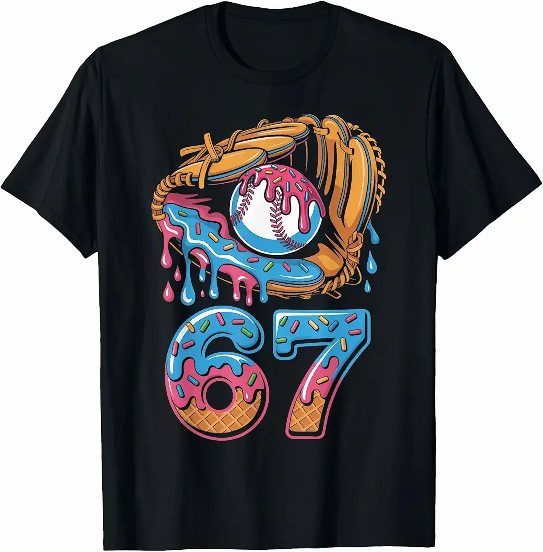 Baseball Player 67 Number 67th Sports Ice Cream Drip T-Shirt - Walmart.com