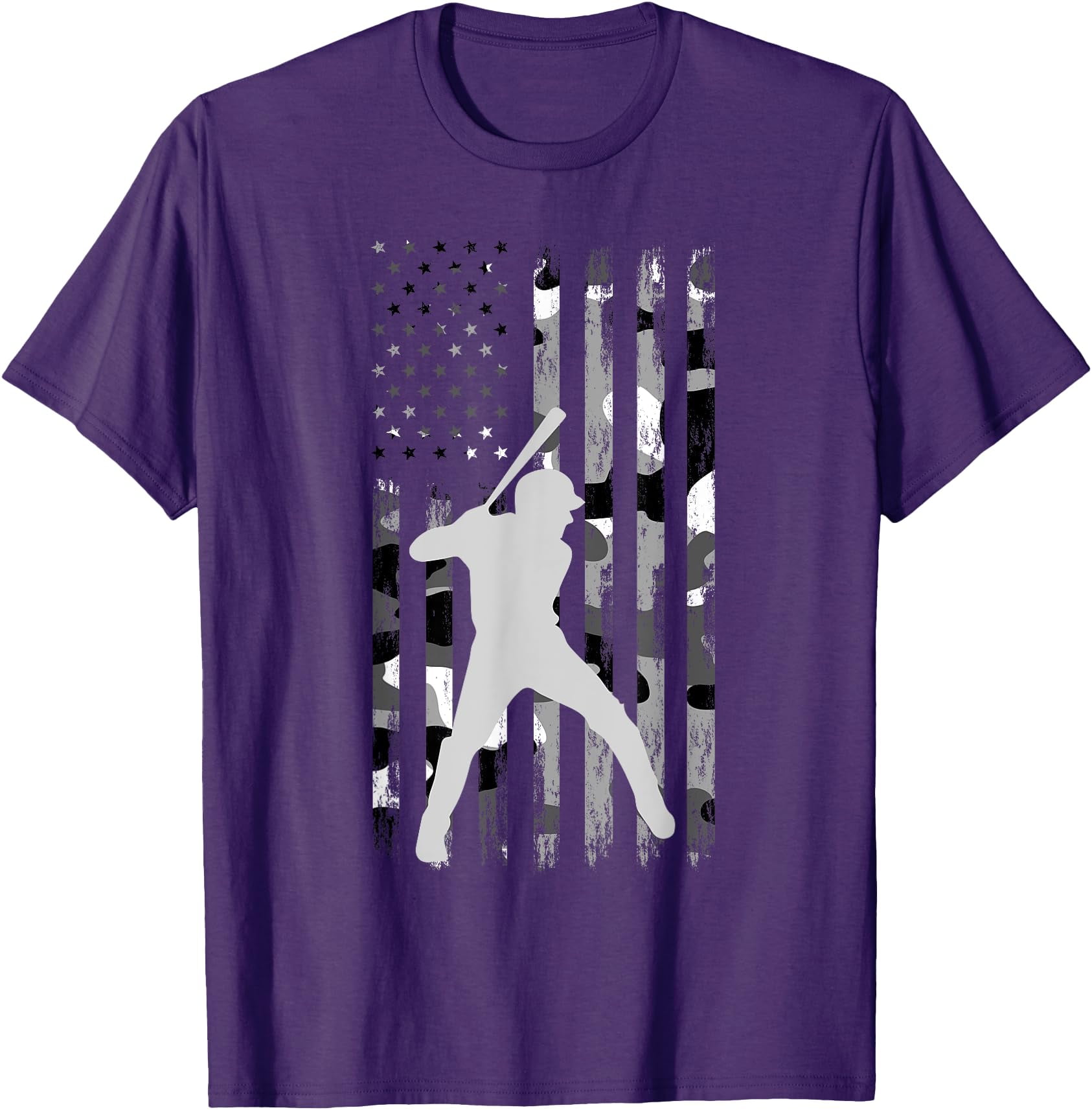 Baseball Player American Flag USA Camo Patriotic Softstyle Unisex T ...