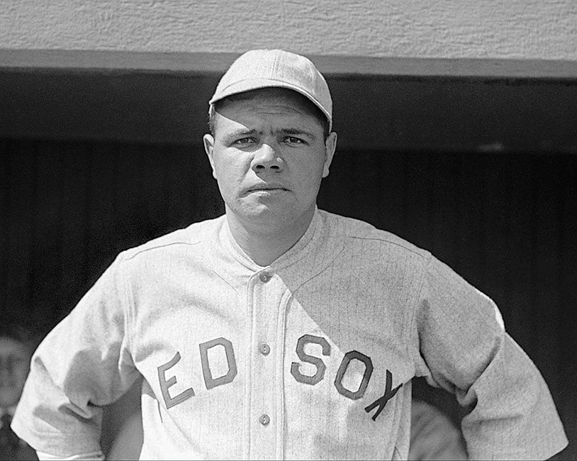 Baseball Player Babe Ruth Portrait Style - A - 24x36 Inch Laminated ...