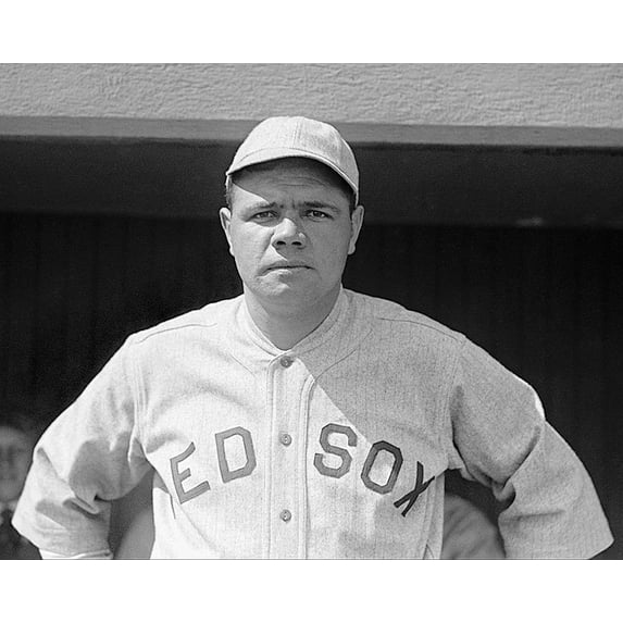 Baseball Player Babe Ruth Portrait Style - A - 24x36 Inch Laminated ...