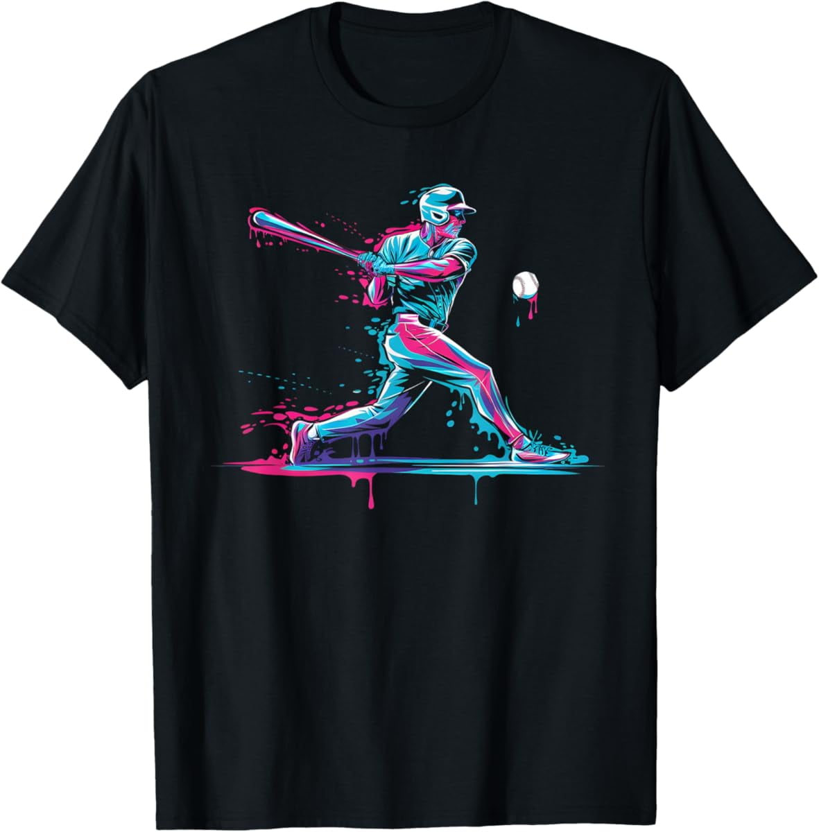 Baseball Player Baseball Drip For Ice Cream Unisex Men Women T-Shirt S ...