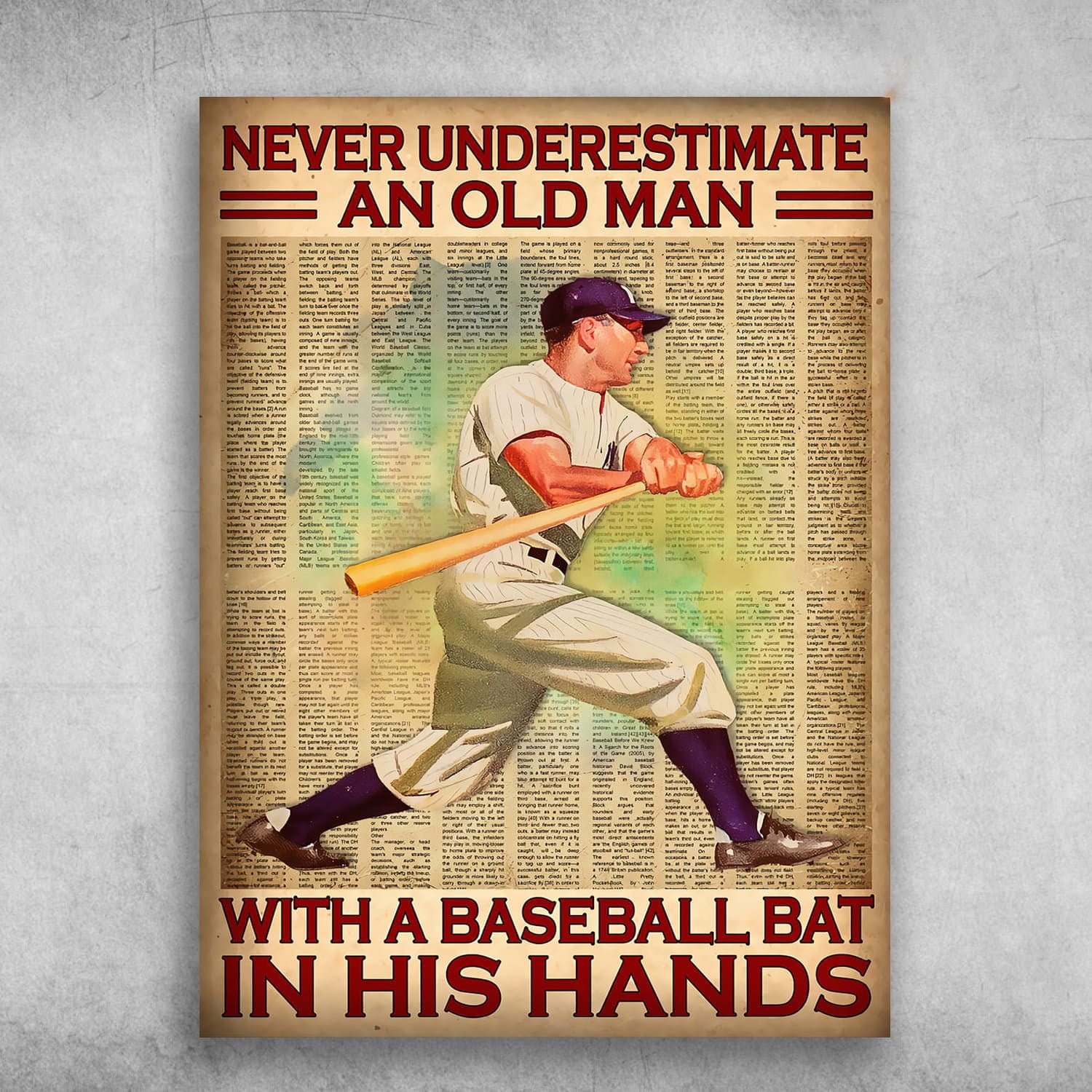 Baseball Player, Baseball Old Man, Never Underestimate An Old Man, With ...