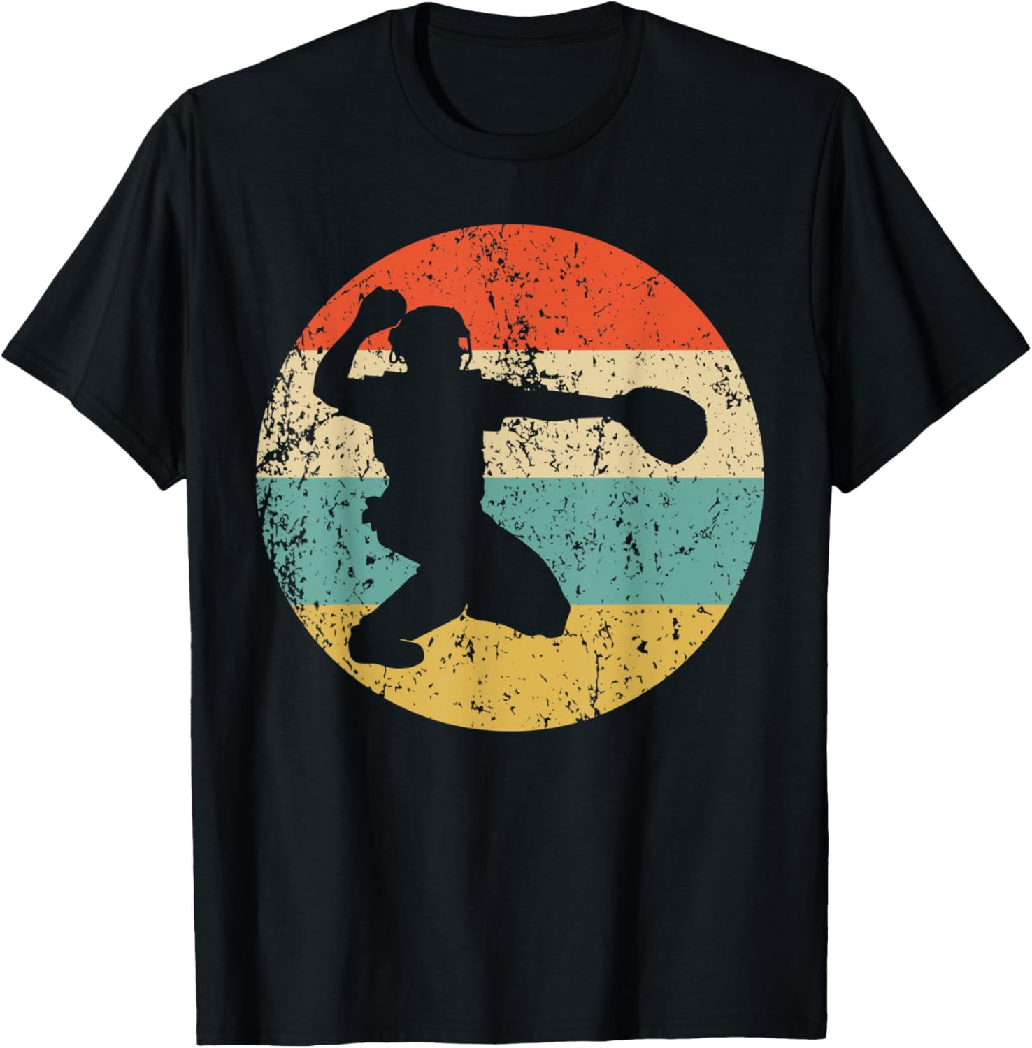 Baseball Player Catcher Silhouette Retro Sports T-Shirt men and women ...