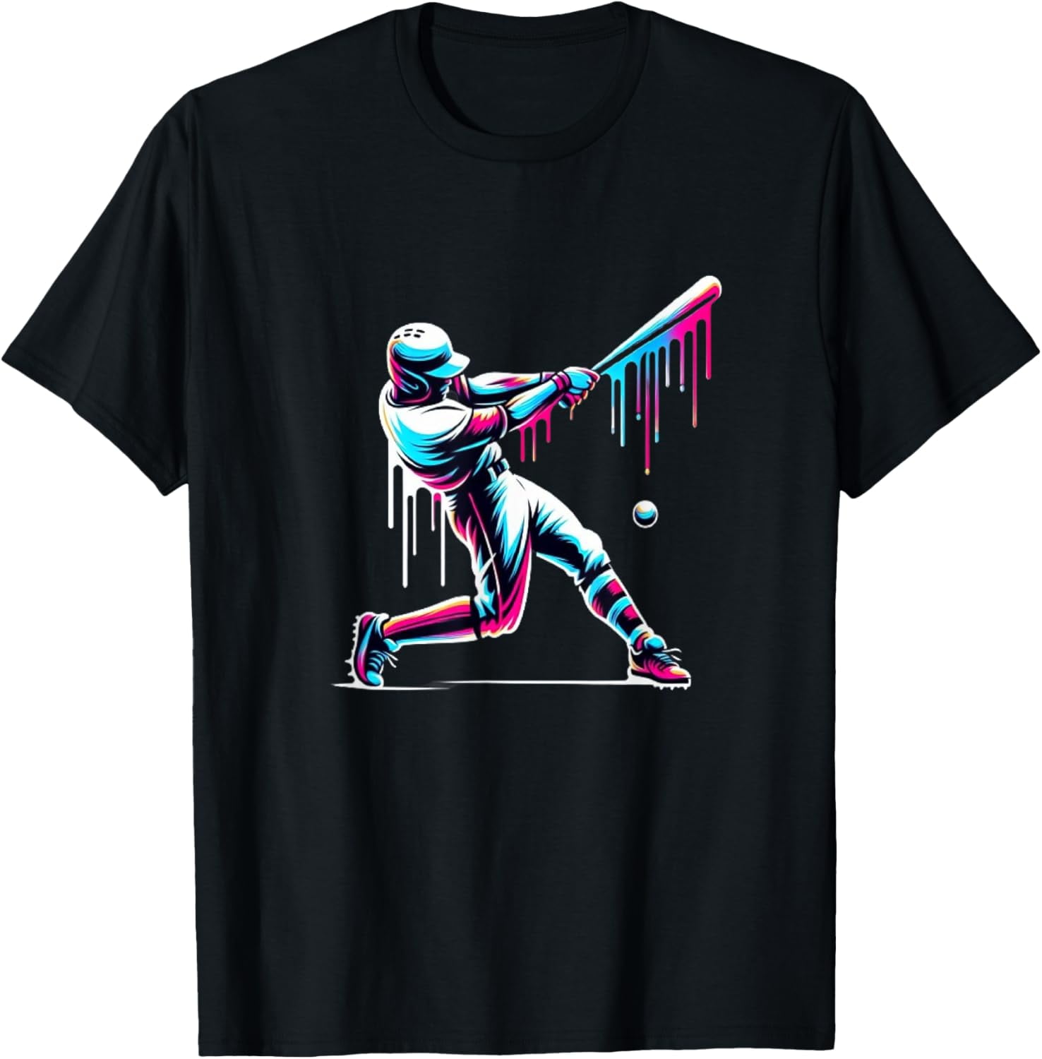 Baseball Player Drip T-Shirt - Walmart.com