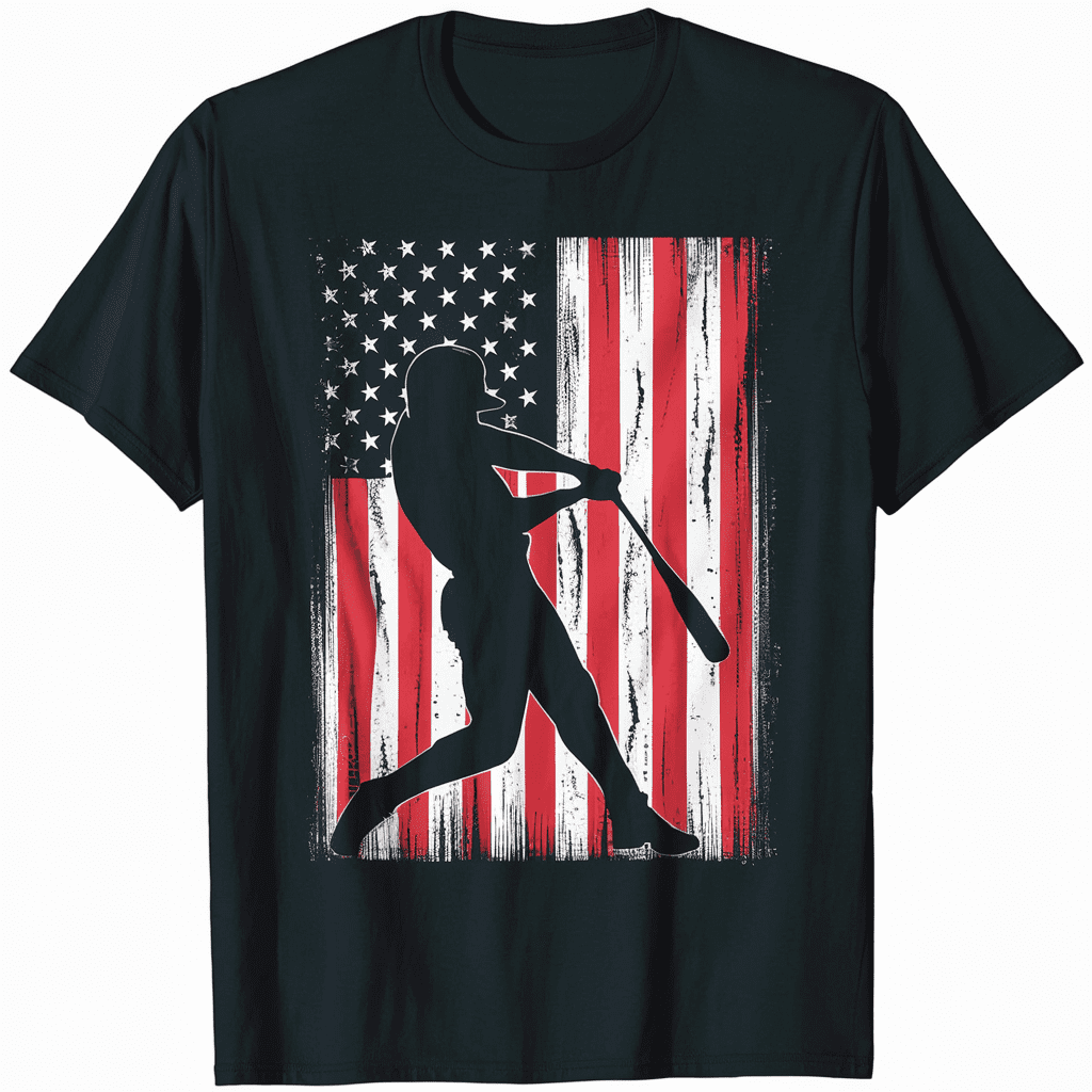 Baseball Player Gifts USA American Flag Men For Men Women Gift T-Shirt - Walmart.com