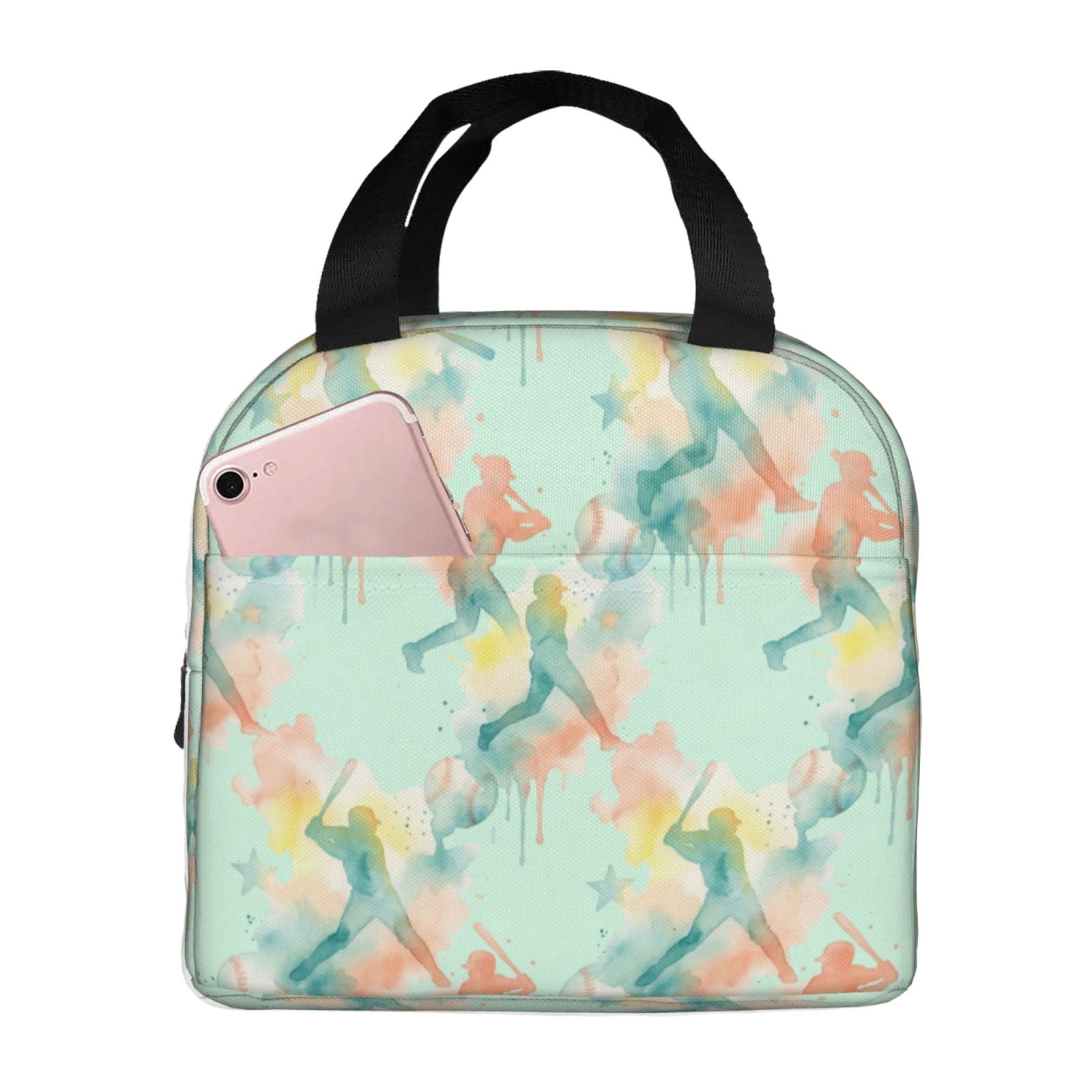 Baseball Player Lunch Bag, Insulated Lunch Box Thermal Cooler Tote ...