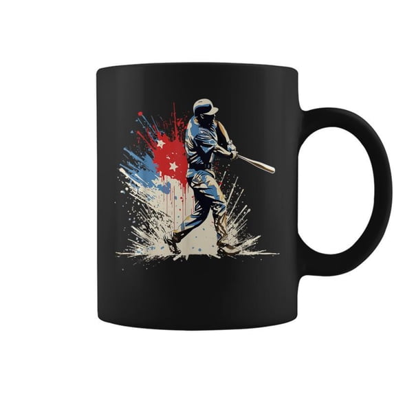 Baseball Player Paint Splash Usa Flag Coffee Mugs - Walmart.com