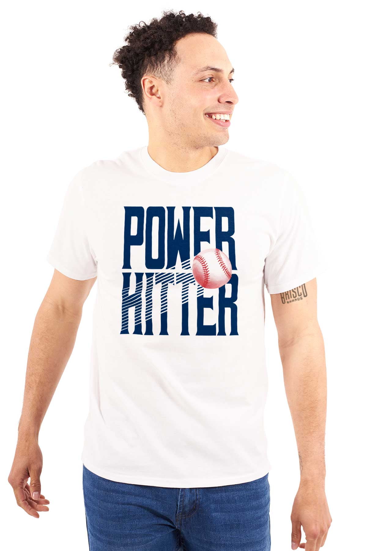 Baseball Player Power Hitter Fan Men's Big & Tall Crewneck Graphic Tee ...