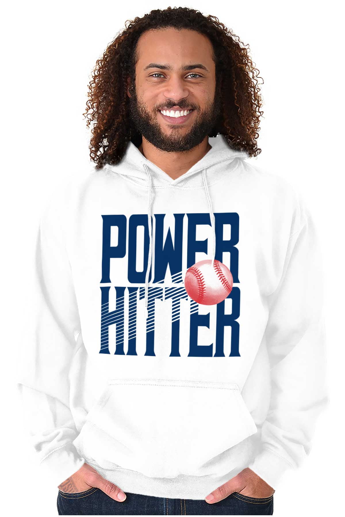 Baseball Player Power Hitter Fan Men's Big & Tall Graphic Hoodie Brisco ...