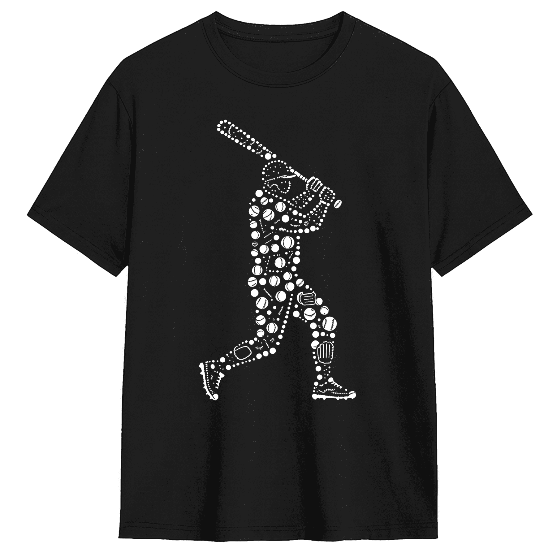 Baseball Player Silhouette Cool Graphic Tee for Men, Fun Gym Cotton ...