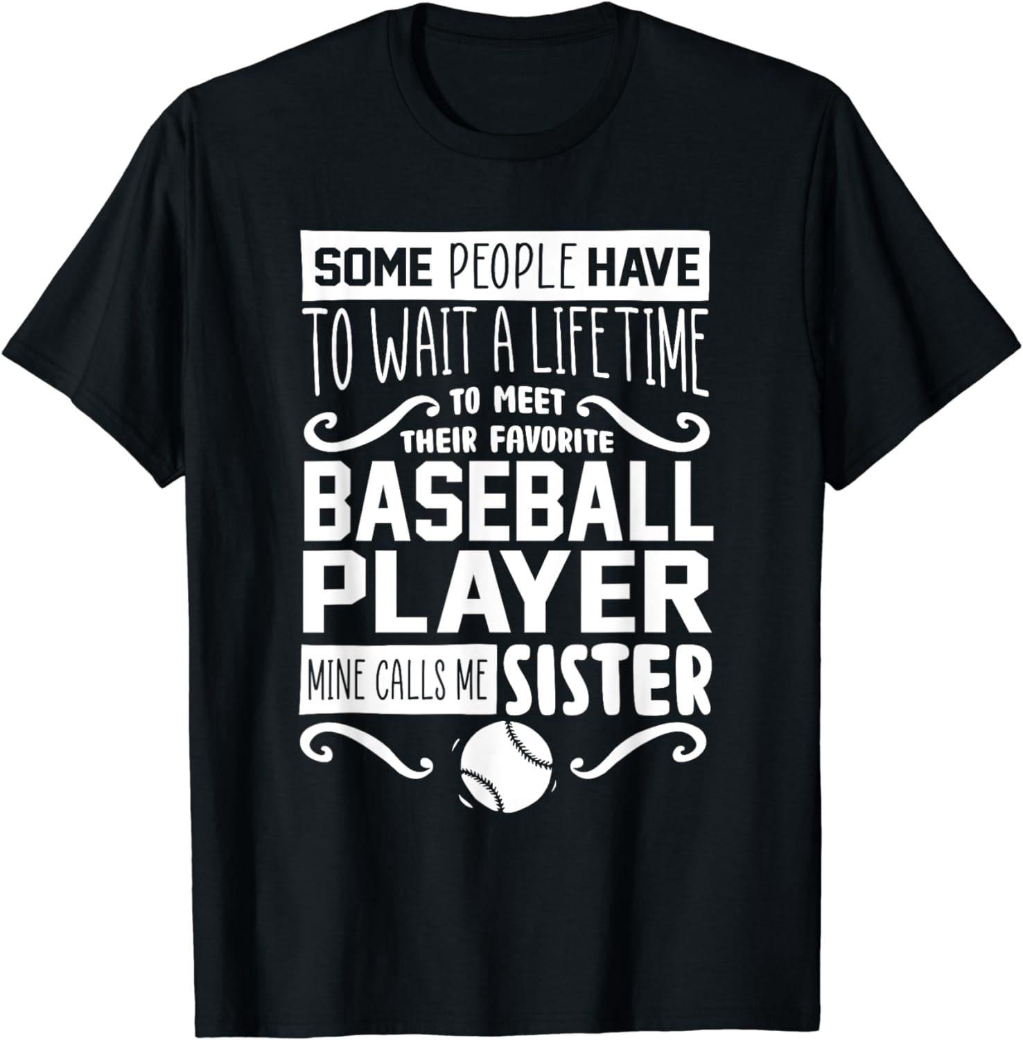 Baseball Player Sister Siblings Brother Baseball Enthusiast T-Shirt ...