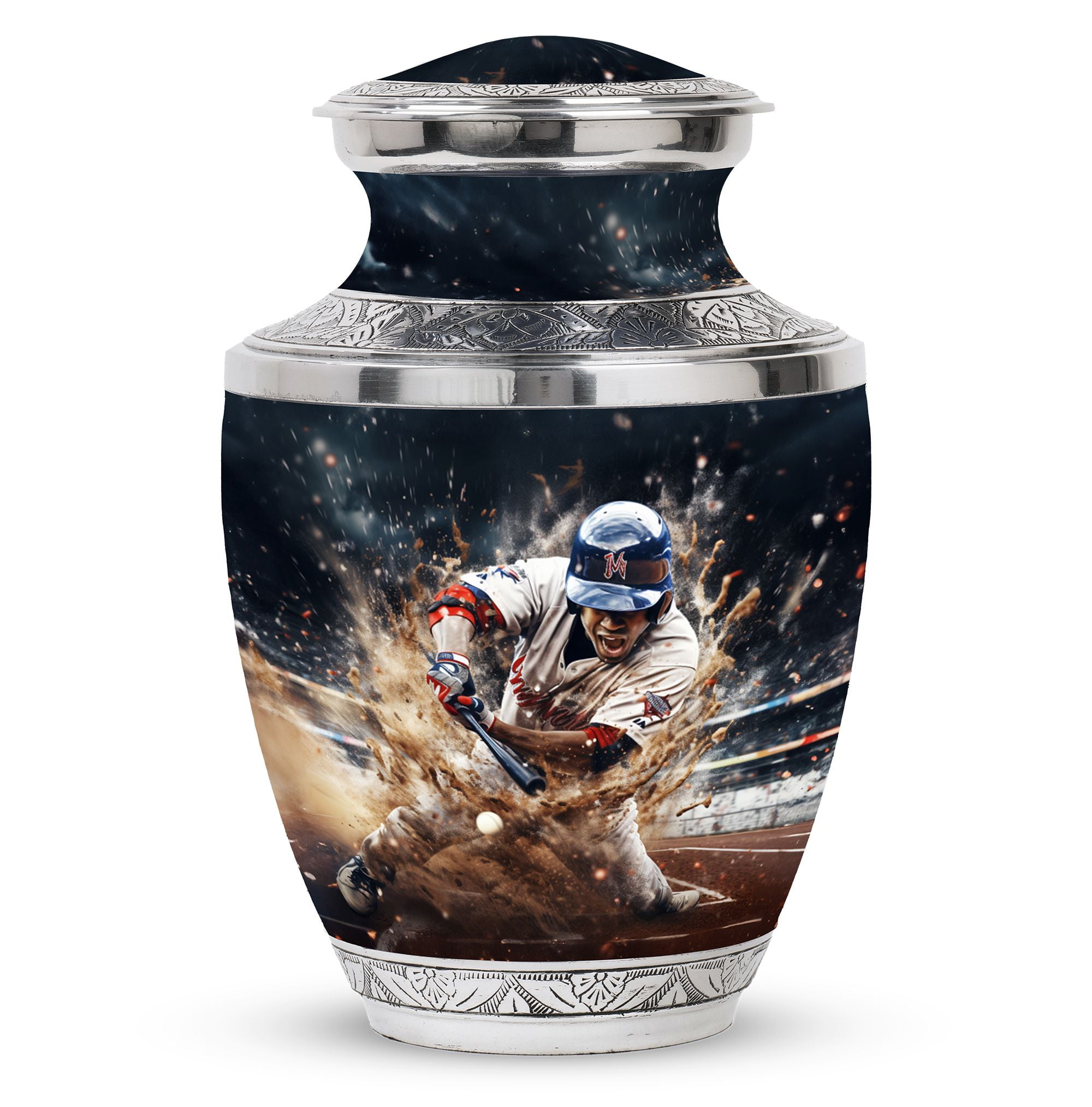 Baseball Player Sliding into Base Heavenly Large Urn for Adult Female ...