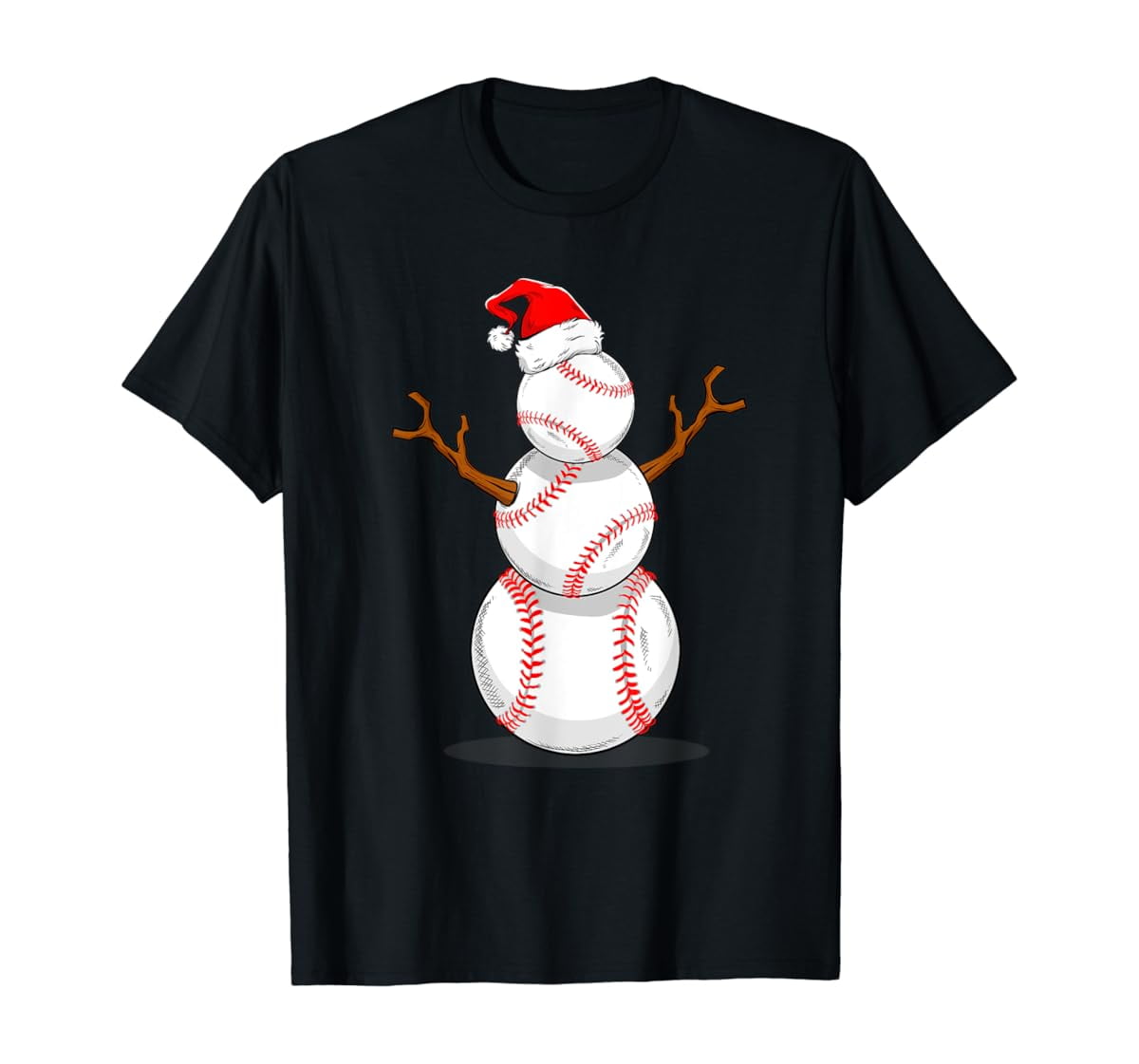 Baseball Player Snowman T-Shirt - Walmart.com