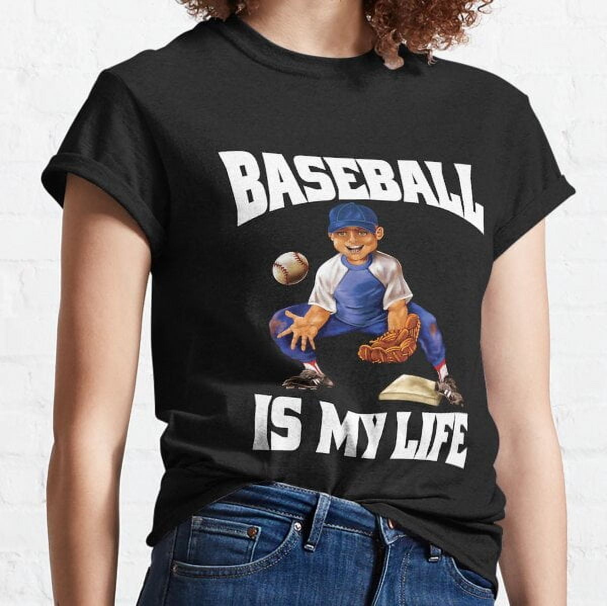 Baseball Player Sport Design Baseball Is My Life Classic T-shirt ...